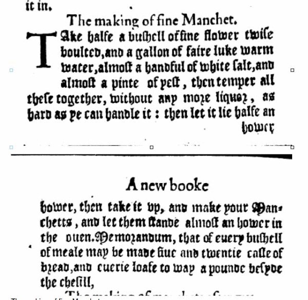 A fine manchet recipe from Huswifes Handmaid in the Kitchen – William Rubel